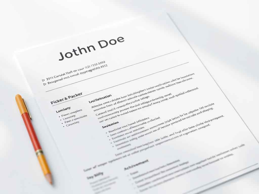 Picker Packer Resume Sample - CLR