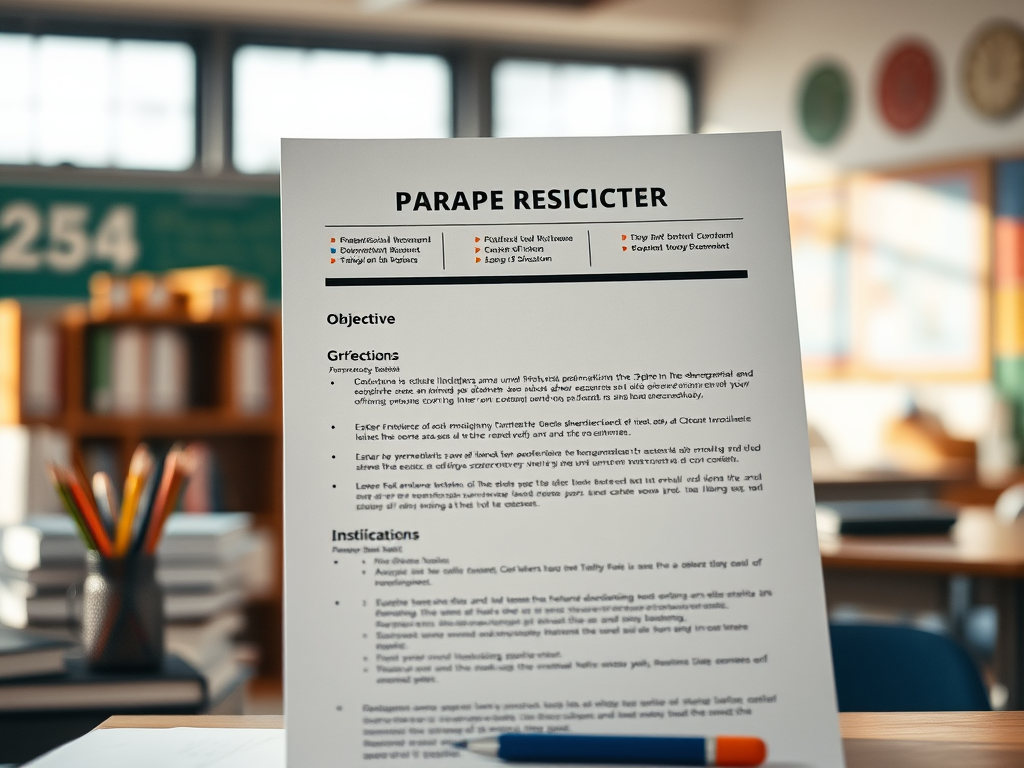 10 Paraprofessional Resume Objective Examples - CLR