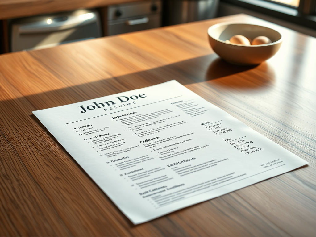 Back of House Resume Sample - CLR