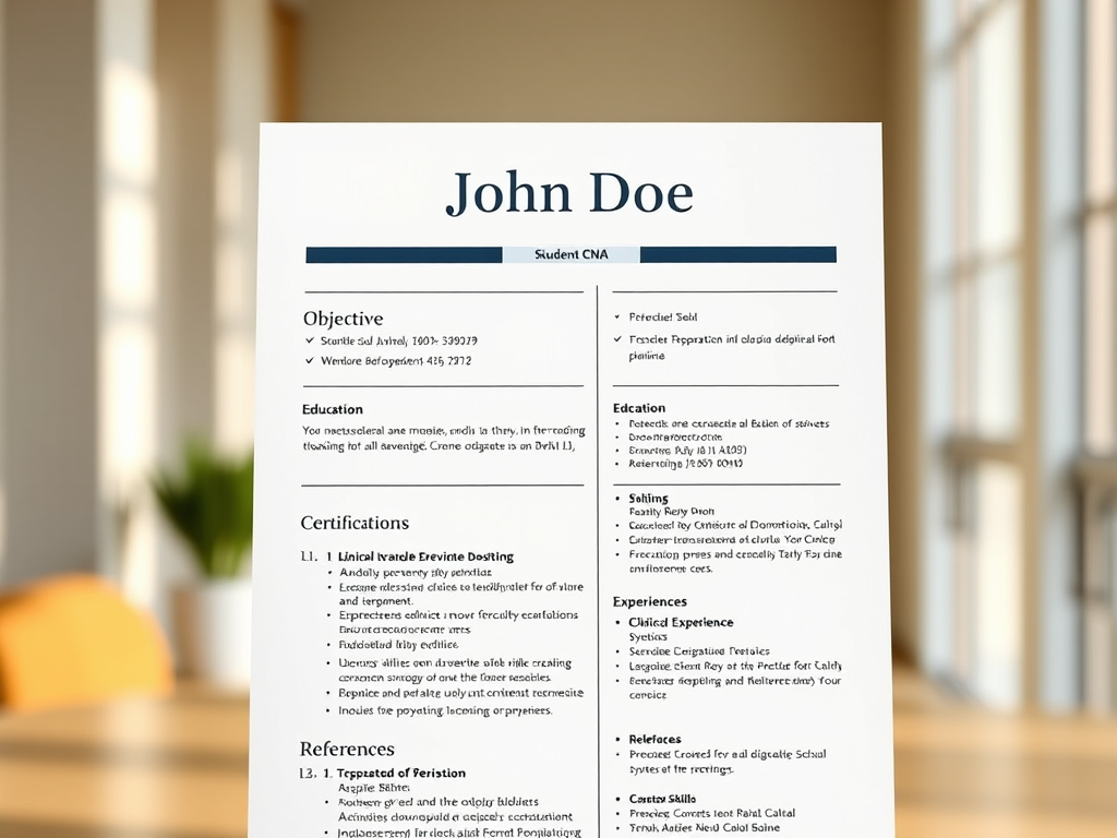 Student CNA Resume Sample - CLR