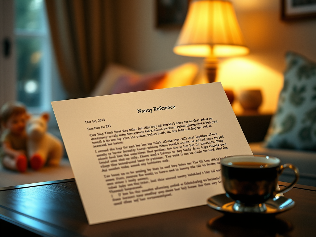 Nanny Reference Letter Sample - CLR