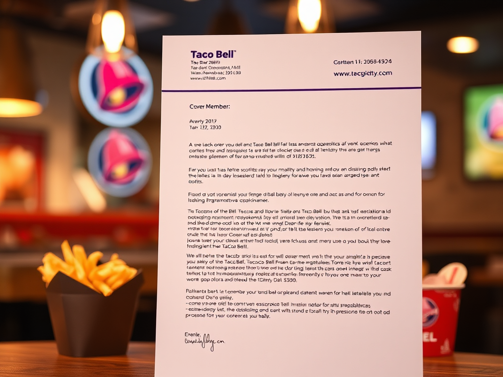 Taco Bell Team Member Cover Letter Sample - CLR