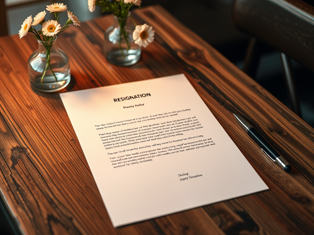 Waiter Resignation Letter Sample - CLR