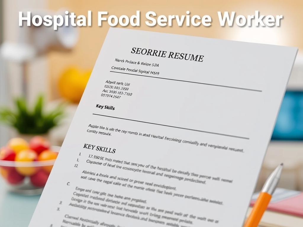Hospital Food Service Worker Resume Sample - CLR