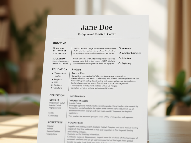 Entry Level Medical Coder Resume No Experience - CLR